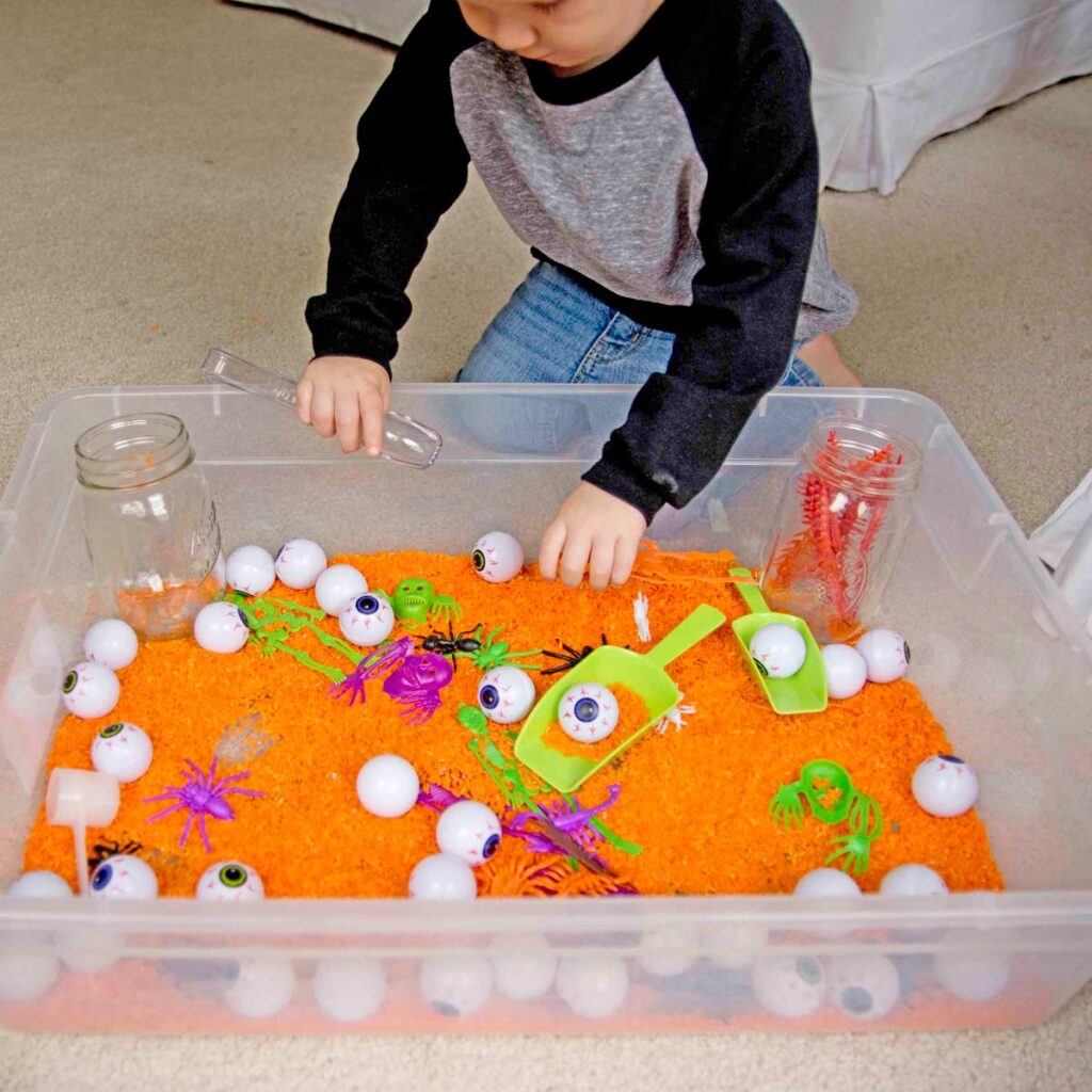 Halloween Sensory Activity: Dollar Store Bin - Busy Toddler