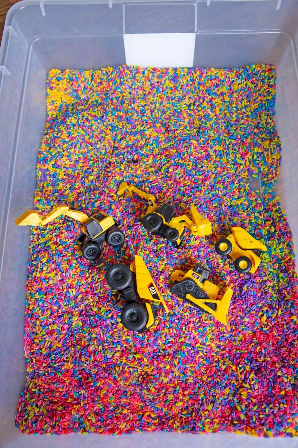 Rainbow Rice Construction Site - Busy Toddler