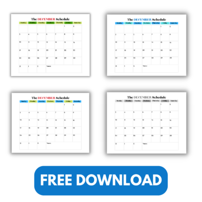 Printable Holiday Calendar for Kids - Busy Toddler