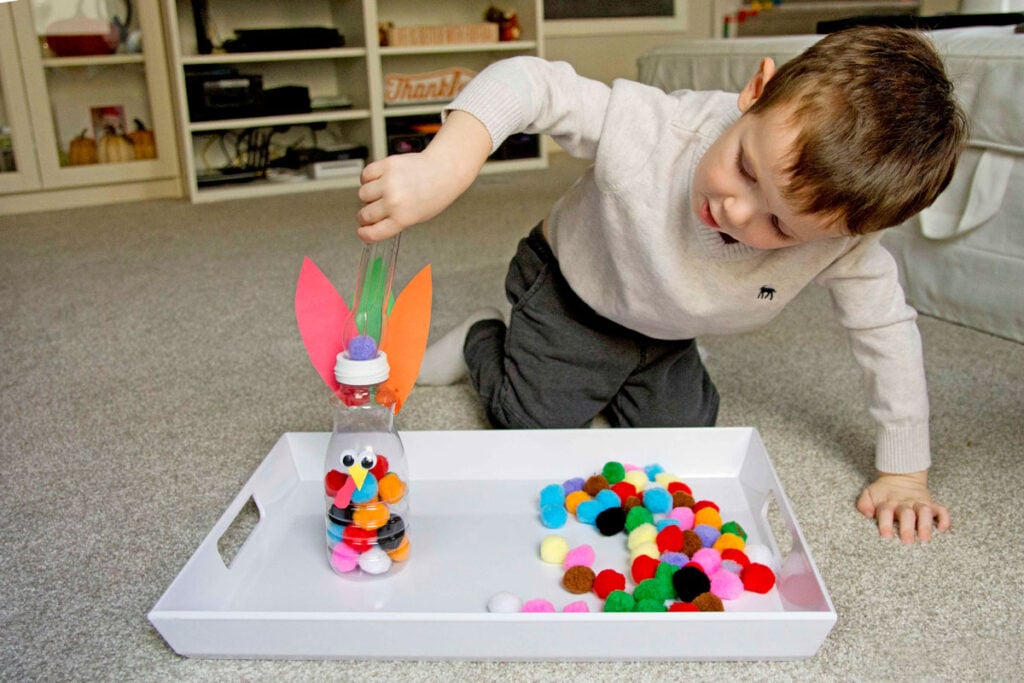 Feed the Turkey Thanksgiving Activity - Busy Toddler