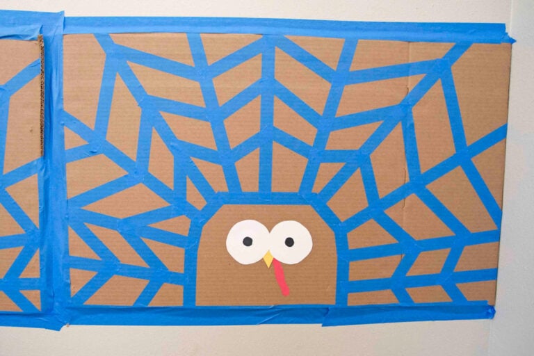 Turkey Tape Resist Art Activity - Busy Toddler