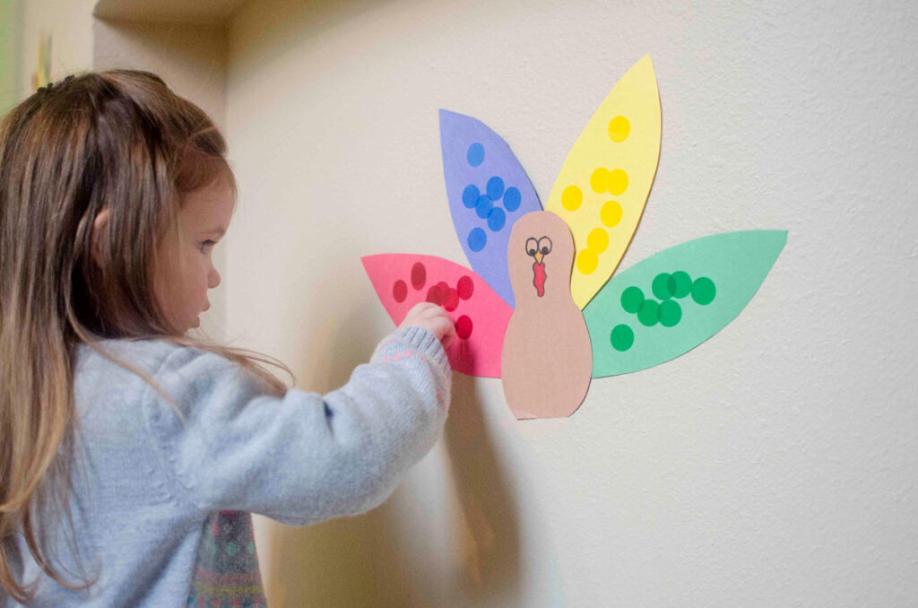 Turkey Sticker Sort - Busy Toddler