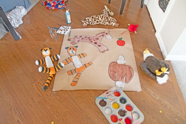 Stuffie Painting Art Activity - Busy Toddler