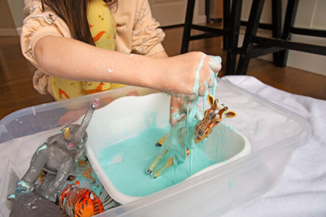 Oobleck Sensory Bin - Busy Toddler