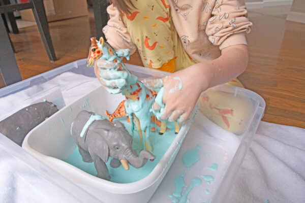 Oobleck Sensory Bin - Busy Toddler