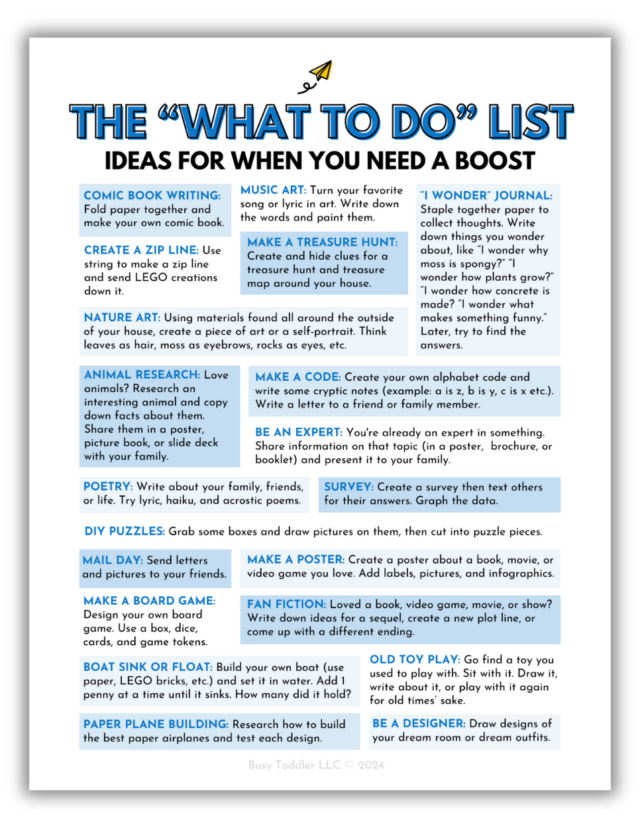 Things to do at Home with 8-12 Years Olds - Busy Toddler