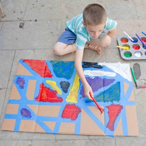 Tape Resist Art Activity for Kids - Busy Toddler