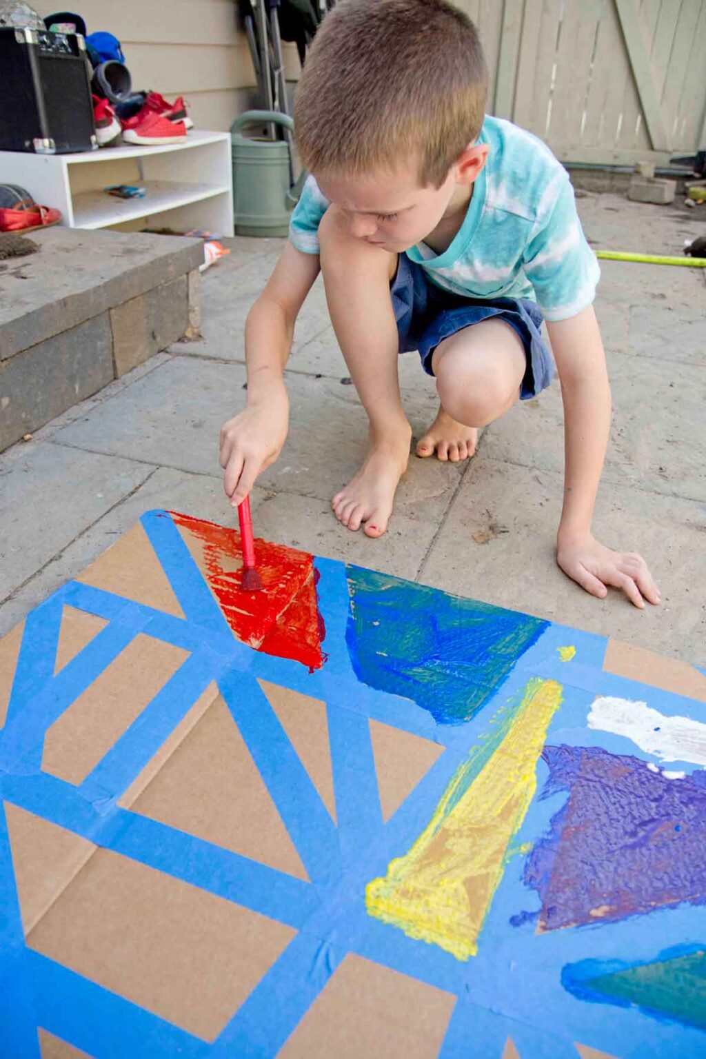 Tape Resist Art Activity for Kids - Busy Toddler